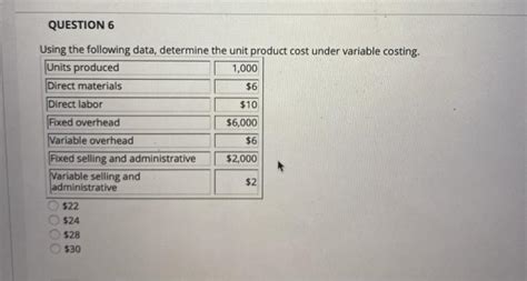 solved question 6 using the following data determine the
