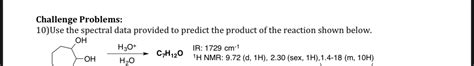 challenge problems use the spectral data provided to