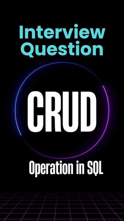 What Is Crud Operation Sql Interview Data Analyst Interview Sql Sql Tutorial Youtube