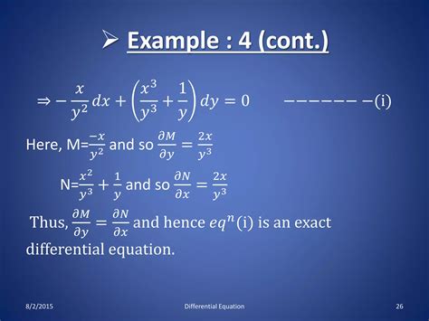 exact and non differential equation pptx physics science