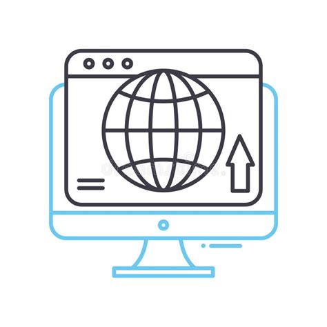 Website Line Icon Outline Symbol Vector Illustration Concept Sign Stock Vector Illustration