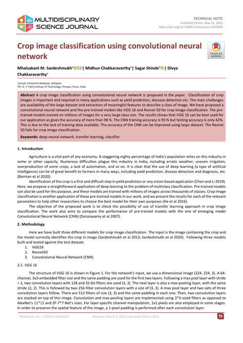 PDF Crop Image Classification Using Convolutional Neural Network