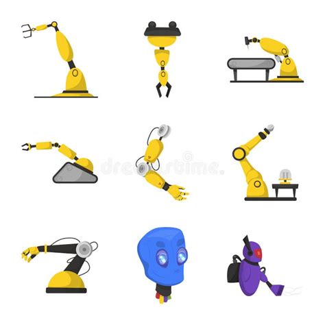 Vector Design Of Robot And Factory Sign Collection Of Robot And Space