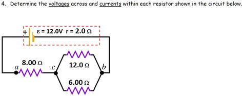 solved determine the voltages across and currents within each resistor