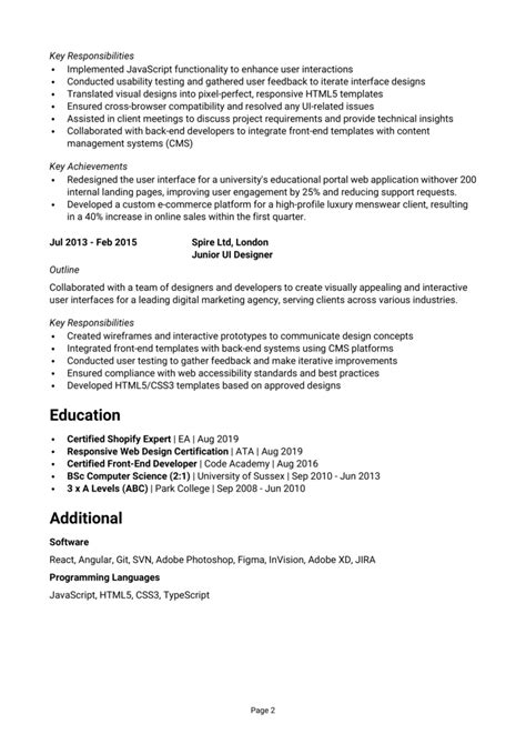 Shopify Developer Cv Example Guide [land Great Jobs]