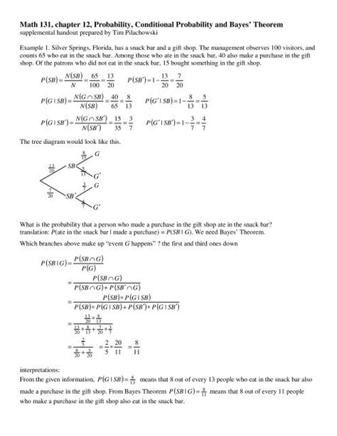 Supplement Conditional Probability Bayes Theorem