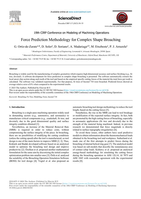 Pdf Force Prediction Methodology For Complex Shape Broaching