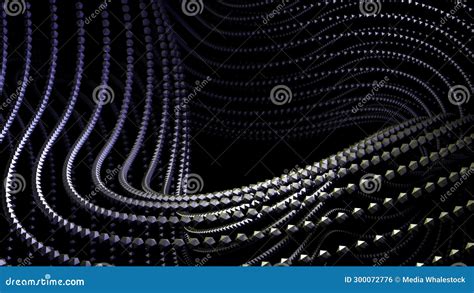 Abstract Curving And Spinning Abstraction With Rows Of Tiny Particles On A Black Background