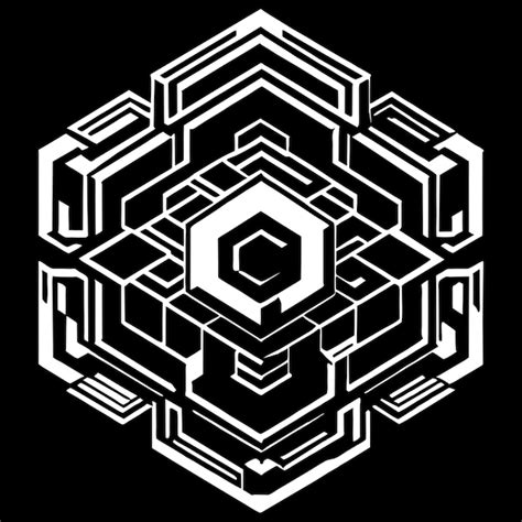 Seamaless Displacement Map Monochrome Hitech Vector Illustration