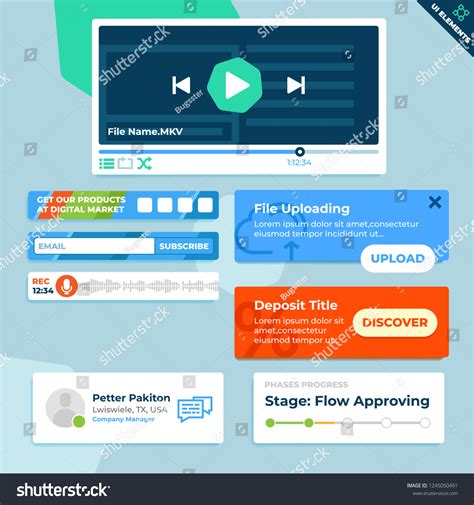 user interface widgets set interface elements royalty free stock
