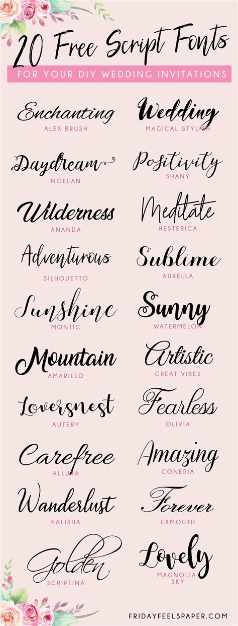 16 Free Calligraphy Fonts For Your Wedding Invitations Creative