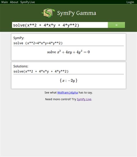 Sympy Gamma And Sympy Live Python And Mathematics Online