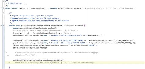 Oracle Masterminds Steps To Controller Extension In Oaf Page