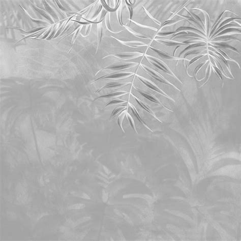 Misty Tropics Grey Tropical Leaf Wallpaper Customised Life N Colors