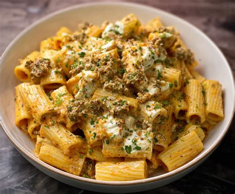Boursin Cheese Rigatoni Recipe Easy Pasta Idea