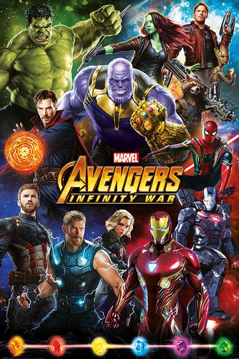 Avengers Infinity War Characters Póster Lámina Compra En Posterses