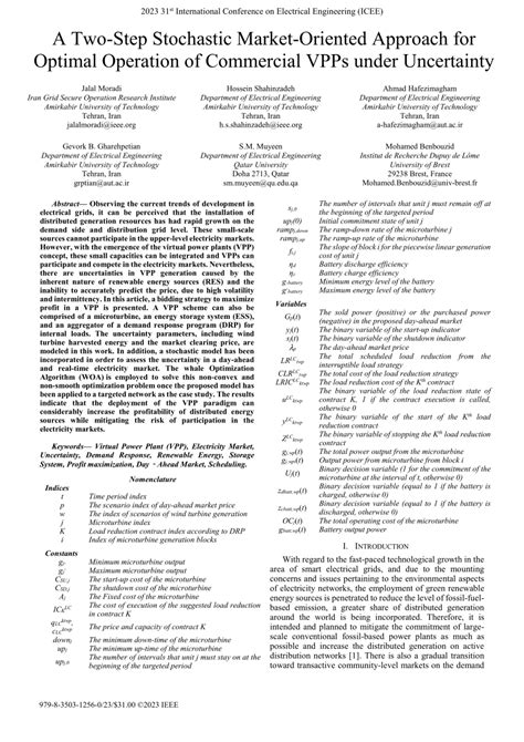 Pdf A Two Step Stochastic Market Oriented Approach For Optimal