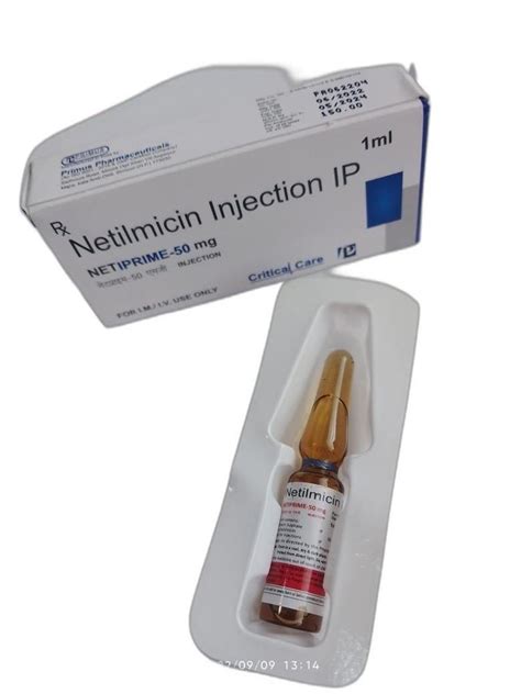 Netiprime 50 Netilmicin Sulphate 50mg Injection 50mg 1ml At ₹ 150 Box In Ambala