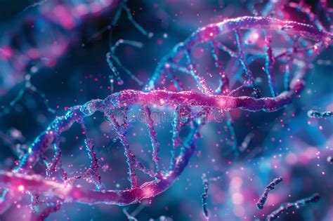 Ultra Realistic Scientific Micrograph Of A Double Helix Dna Stock Illustration Illustration Of