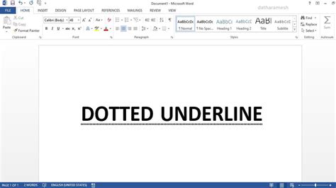 How To Make Dotted Underline In Ms Word Youtube