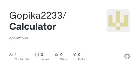 GitHub Gopika Calculator Operations