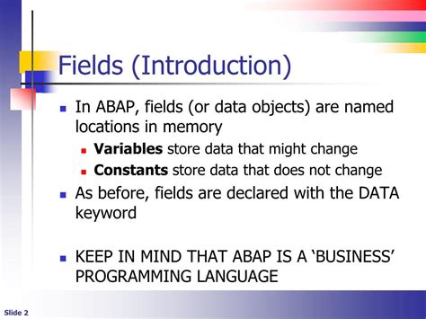 Ppt Introduction Abap Fields And Variables Powerpoint Presentation