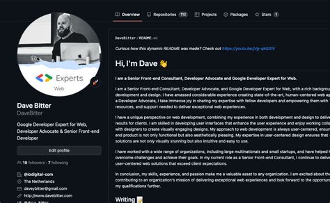 Dave Bitter How To Make Your Github Profile Stand Out