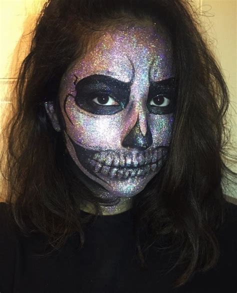 Glitter Skull Makeup Skull Makeup Halloween Makeup Looks Glitter