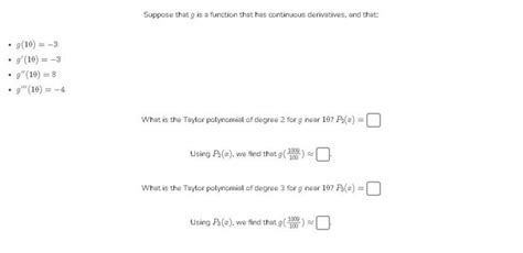 Solved Suppose That G Is A Function That Has Continuous Chegg