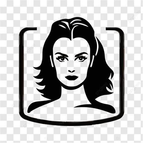 Beautiful Girls Makeup Decals Vector Woman Face Face In A Square Frame A Simplistic Black Icon