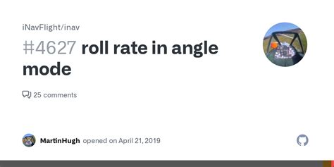 Roll Rate In Angle Mode · Issue 4627 · Inavflightinav · Github