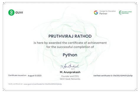 Pruthviraj Rathod On Linkedin Excited To Share That Ive Successfully Completed The Python