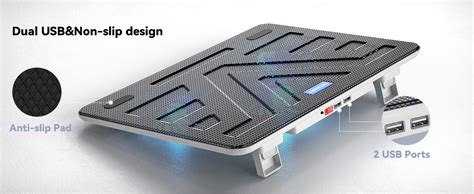 Tecknet Laptop Cooling Pad Portable Slim Quiet Usb Powered