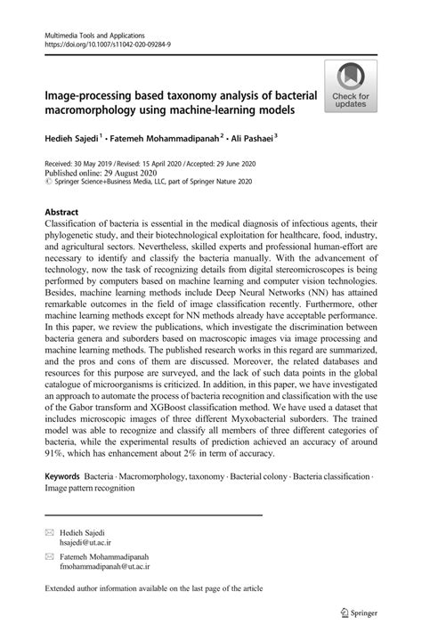 Pdf Image Processing Based Taxonomy Analysis Of Bacterial