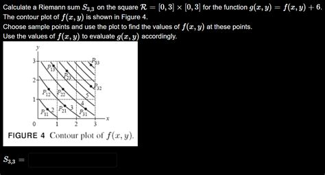 solved calculate a riemann sum s3 3 on the square