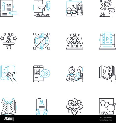 Cyber Education Linear Icons Set Security Technology Online Learning Privacy Cybersecurity