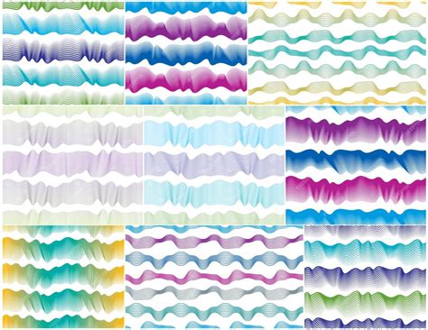 Premium Vector Waves Seamless Patterns Set Vector Water Runny Curve