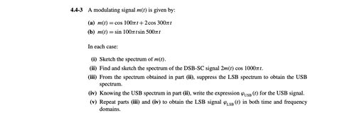 Solved 4 4 3 ﻿a Modulating Signal M T ﻿is Given