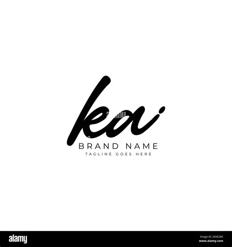 K A Ka Initial Letter Handwritten And Signature Vector Image Modern Style In Joining Template