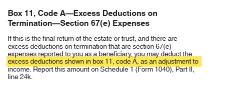 Form 4952 and K-1 for estate beneficiaries