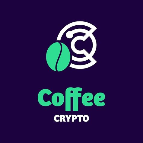 Logotipo De Criptografia De Café Vetor Premium
