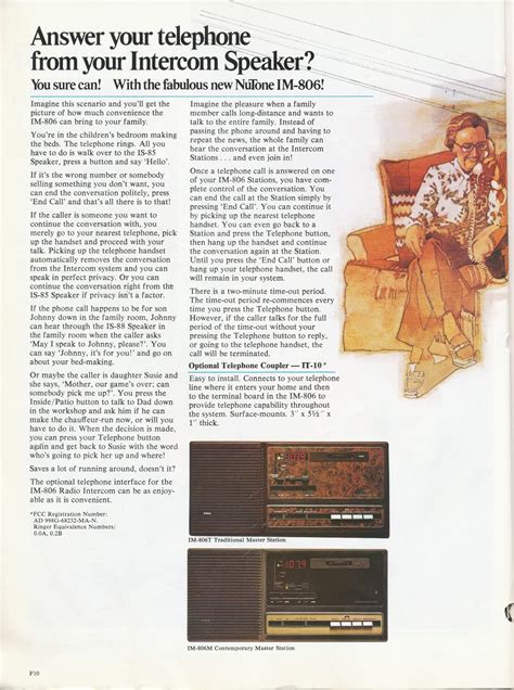 Your Site Name Vintage Nutone Intercom Radio Catalog 1982 Nutone Radio Intercom Catalog Page 9