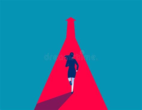 Businesswoman The Way Forward Development Business Vector Illustration