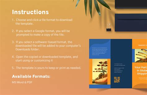Transport And Logistics Freight Forwarding Solutions Brochure Template In Word Pdf Download