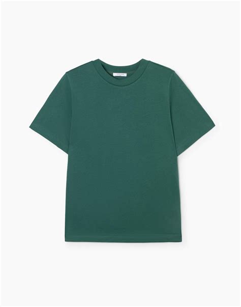 Базовая зелёная футболка Loose straight из тонкого джерси GKT020389-4 ...