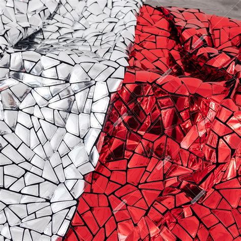 Irregular Geometry Pattern Sparkly Mirror Sequin Fabric Oneyard