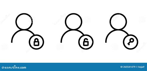 User Account Lock Icon User Login With Key Symbol Locked And Unlocked Account Logo Cartoon