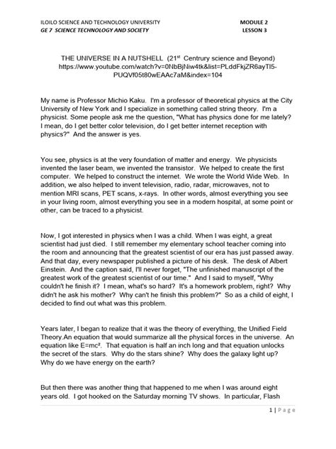 17 Transcript The Universe In A Nutshell Pdf Force Physics