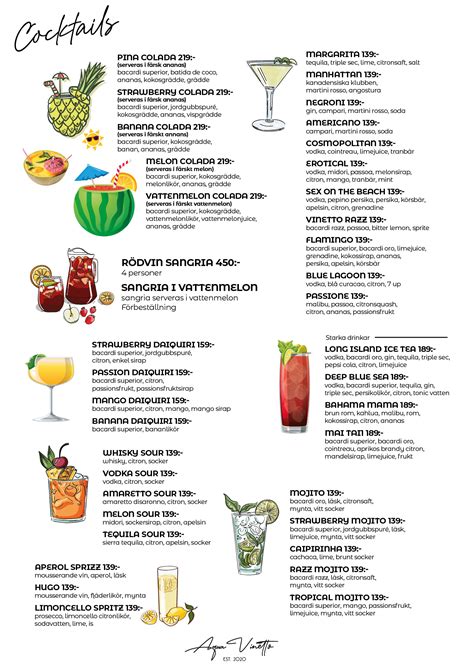 Drinkmeny Aqua Vinetto Eskilstuna