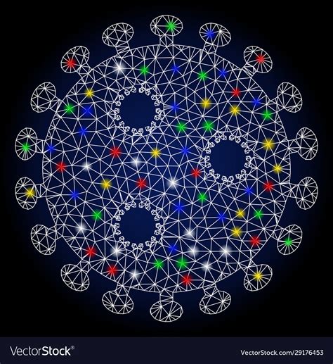 Flare Mesh Wire Frame Influenza Virus With Vector Image